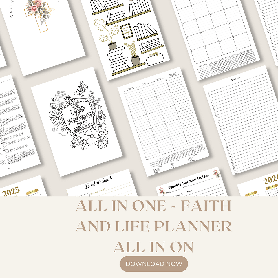 Faith Based Undated Planner: Crowned in Grace Mini