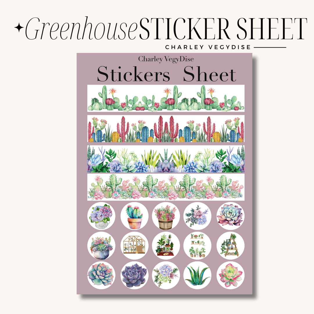 Greenhouse Whimsy Sticker Sheets for Planners | Charley VegyDise